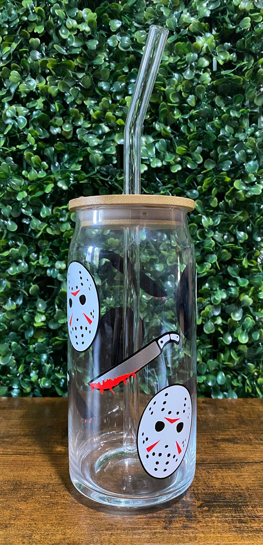 20oz Jason Voorhees With Machete Beer Can Glass | Friday the 13th ...
