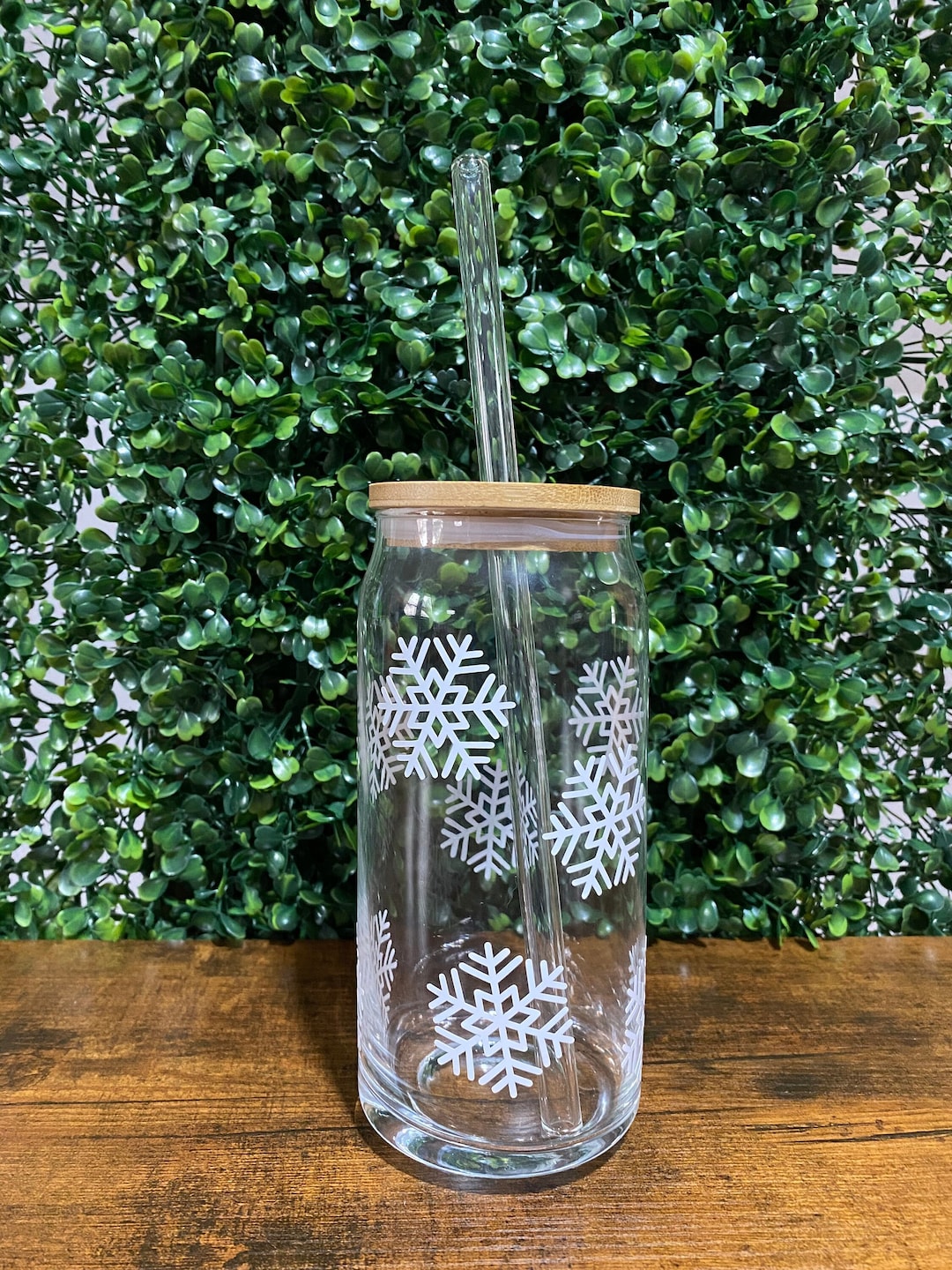16 or 20 Oz Snowflake Beer Can Glass Winter Decor Christmas Decor Iced ...
