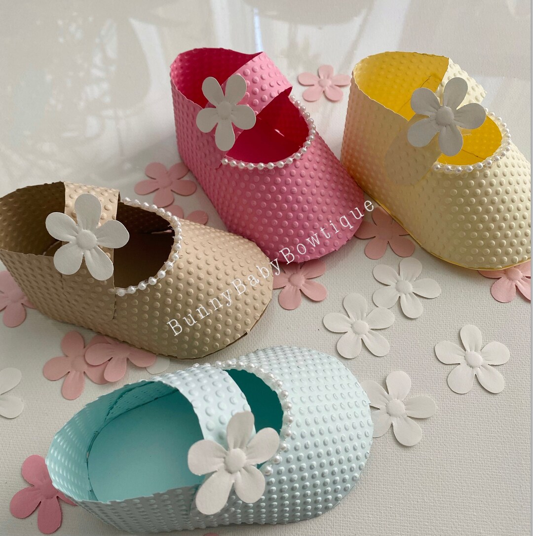 Embossed Cardstock Baby Shoe Favors: Set of 10 Single Shoes - Etsy