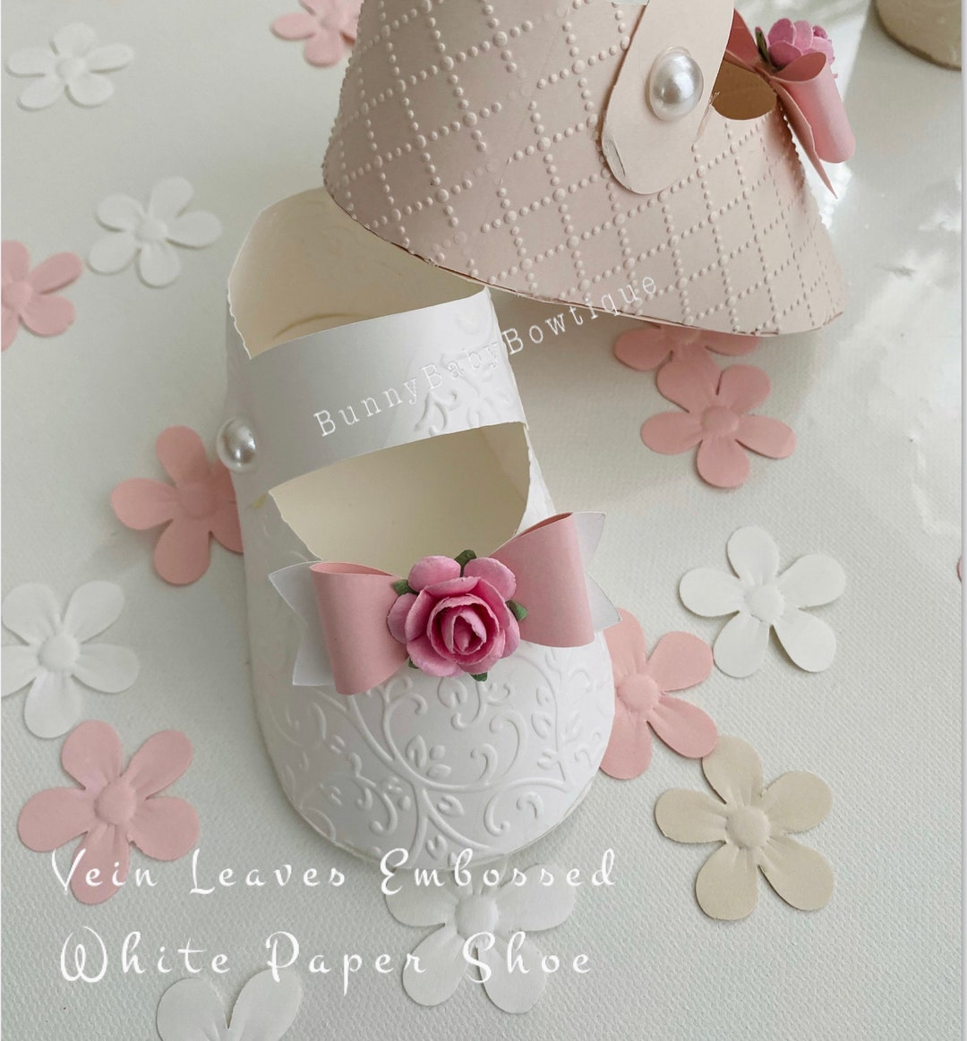 Cardstock Baby Shoe Favors: Vintage Style Party Decor Set of 2 - Etsy