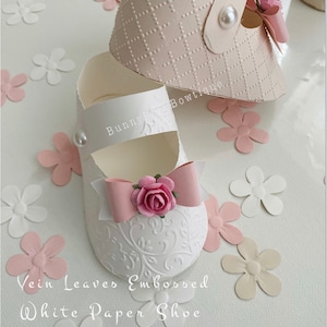 Cardstock Baby Shoe Favors: Vintage Style Party Decor Set of 2 Shoes -A ...