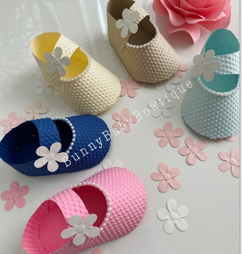 Embossed Cardstock Baby Shoe Favors: Set of 10 Single Shoes - Etsy