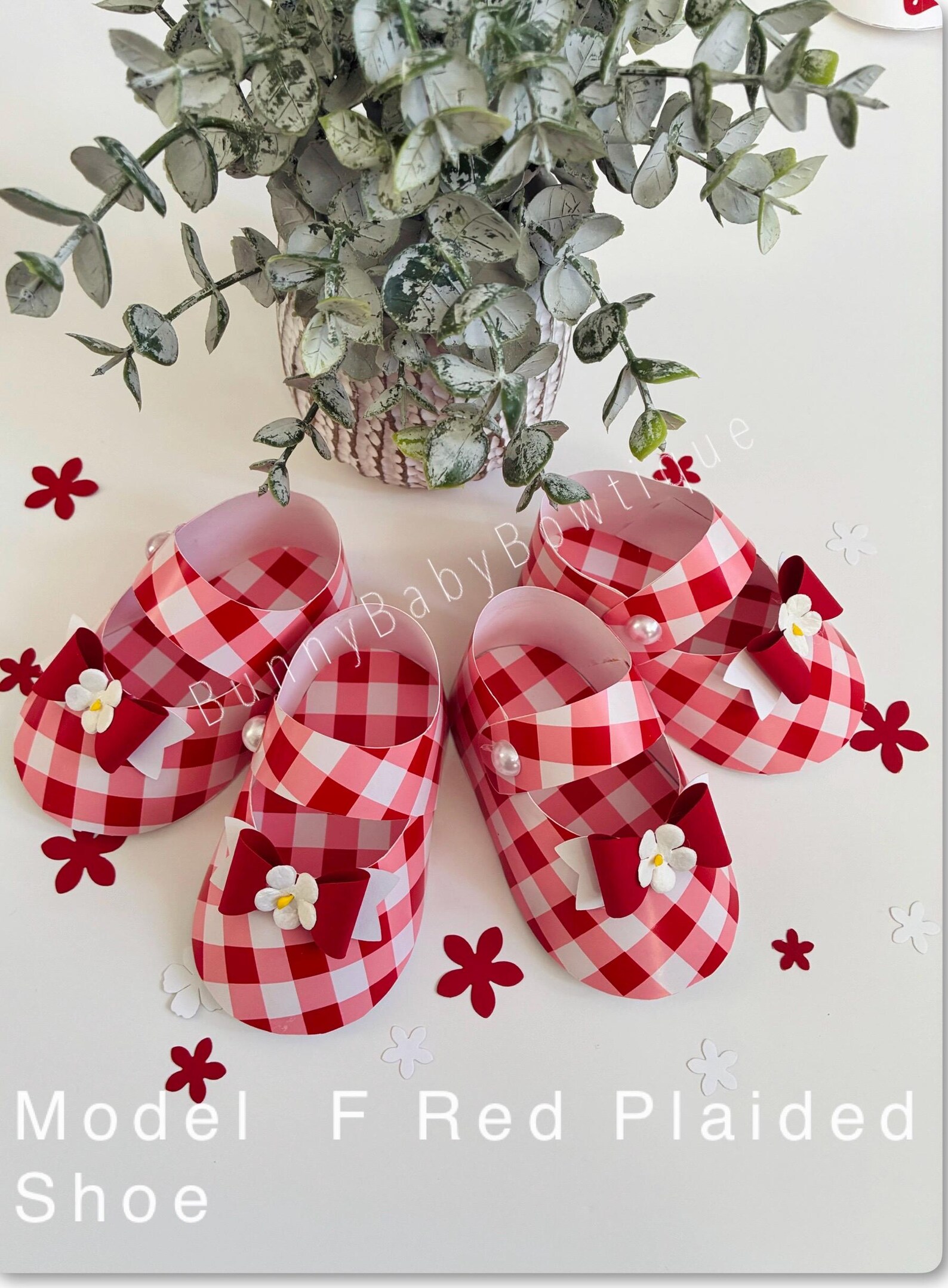 Strawberry Theme Cardstock Baby Shoes: Party Favors, Table Decor ...