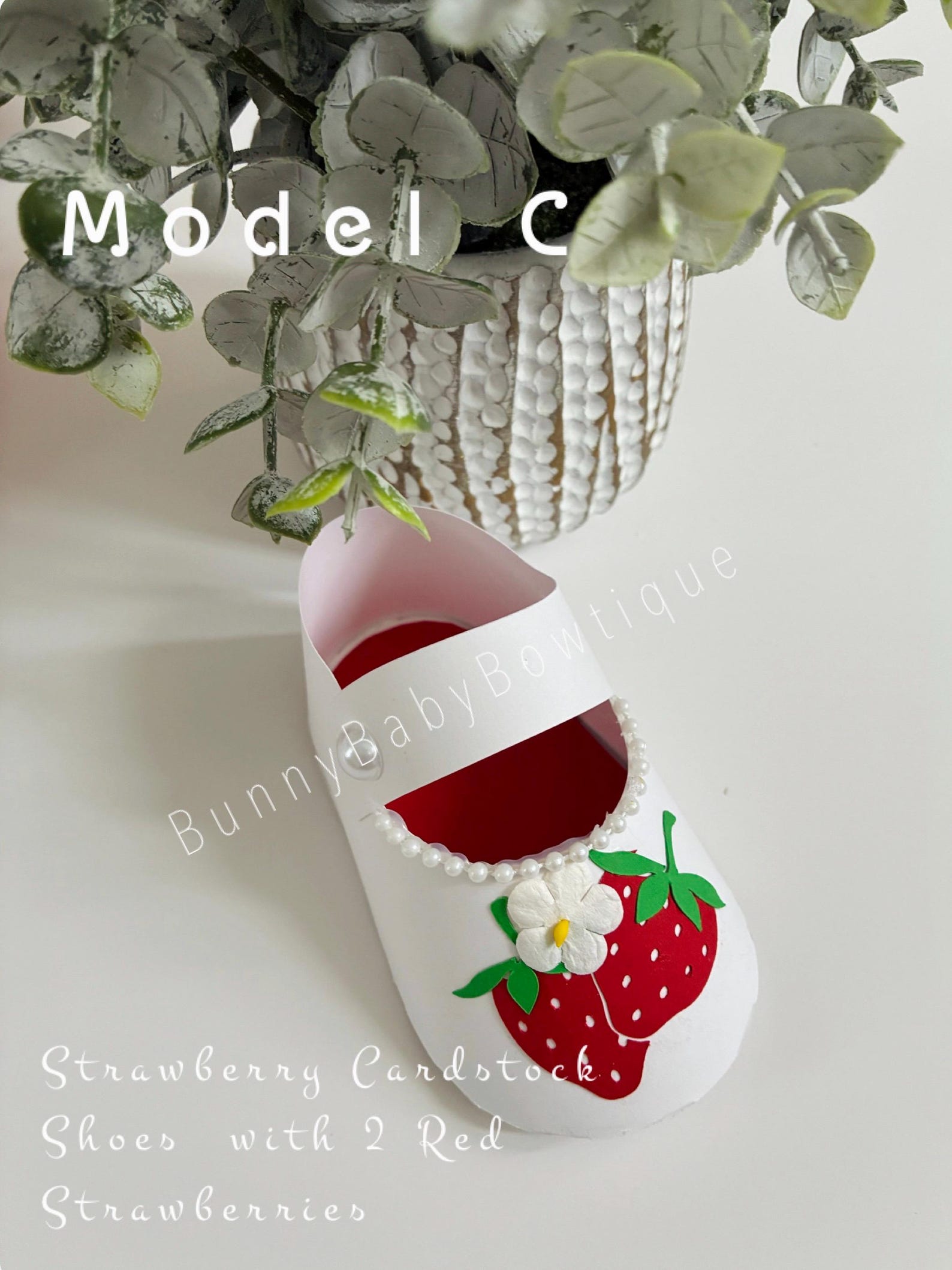 Strawberry Theme Cardstock Baby Shoes: Party Favors, Table Decor ...