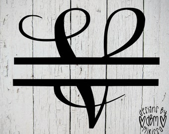 Monogram letter v | Etsy