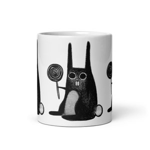 COFFEE MUG Weird Rabbit Funny Weirdcore Bunny Monster Folk Art ...
