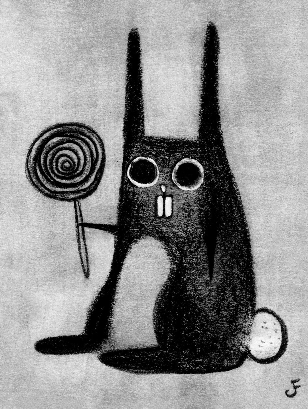 8x10" ART PRINT Weird Rabbit With Lollipop Folk Art Painting Quirky ...