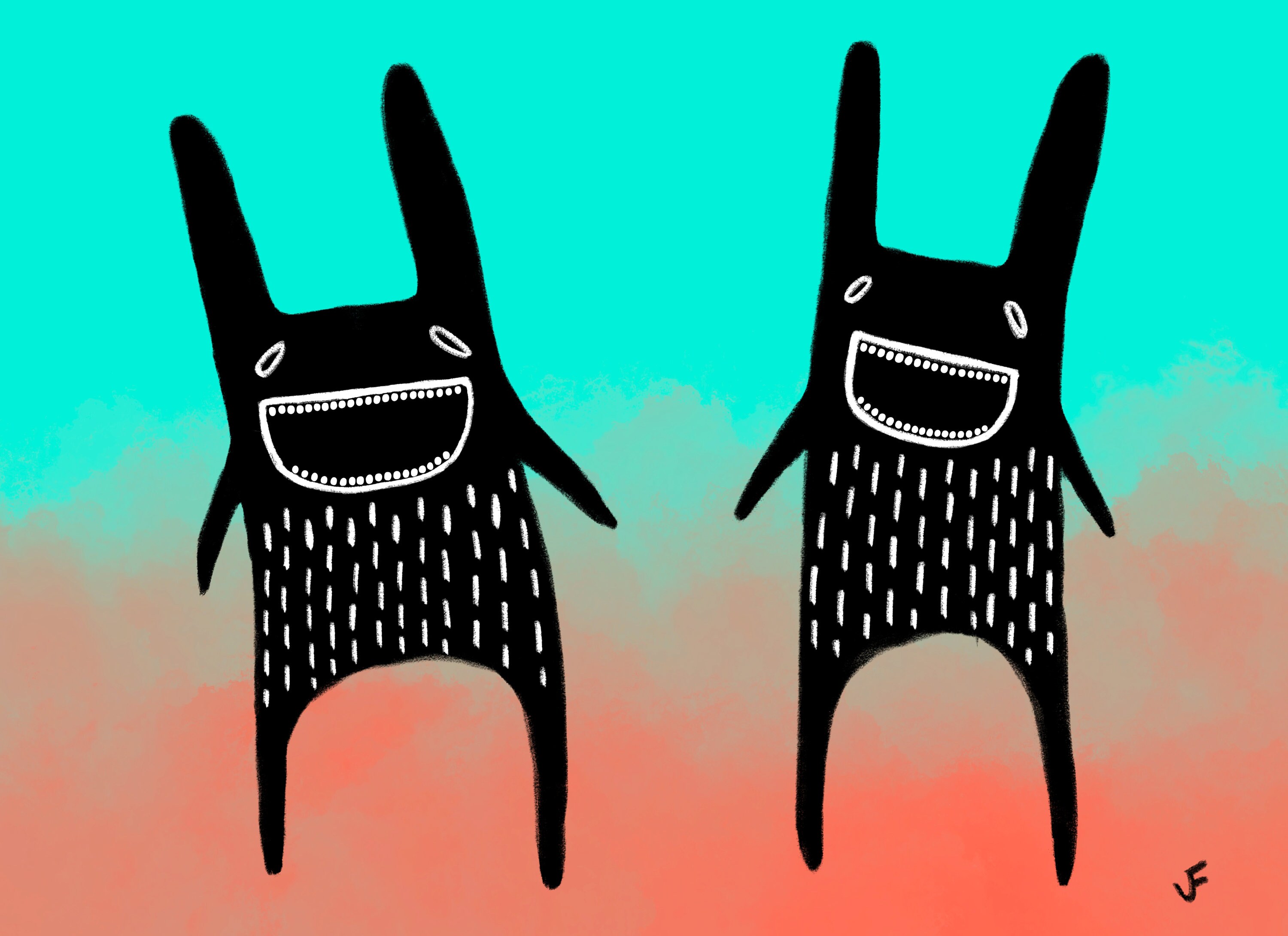 8x10 ART PRINT Conejo Monstruo Arte Popular Pintura Peculiar ...