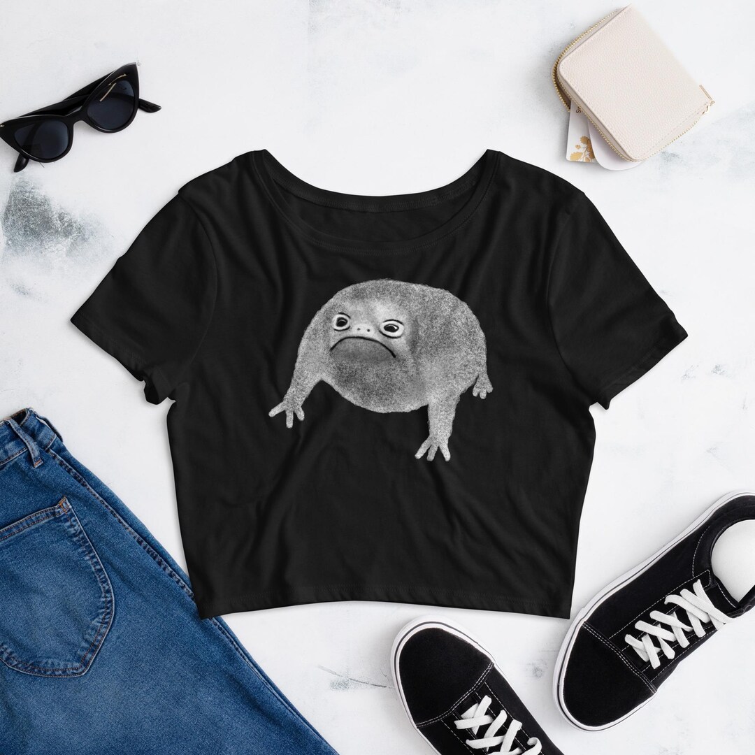 CROP TOP Weird Frog Cropped T-shirt Goblincore Cottagecore Birthday ...