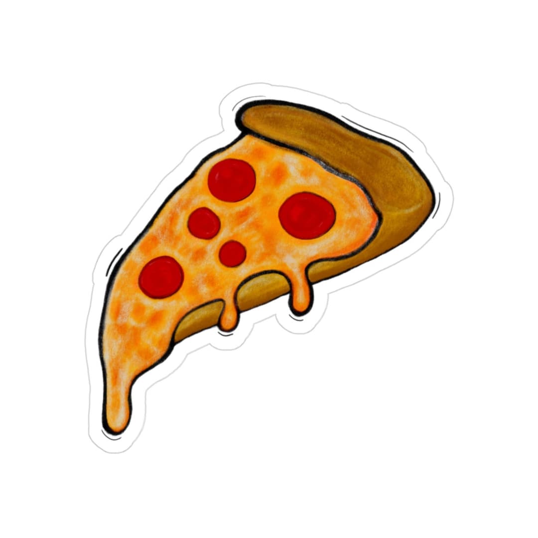 CLEAR VINYL STICKER Pizza Slice Car Decals Food Bumper Stickers Cell ...