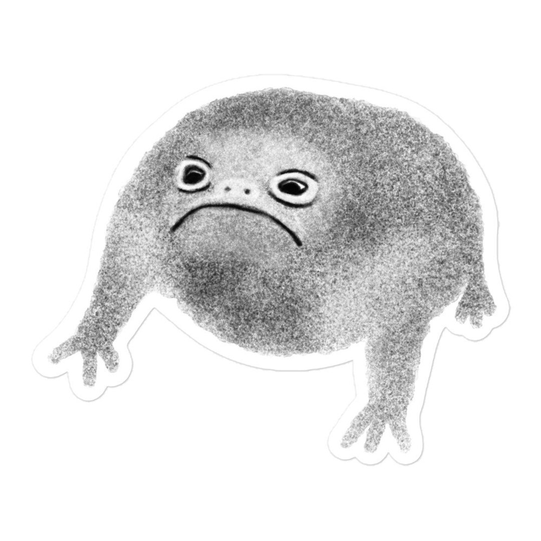 VINYL STICKER Weird Frog Dark Academia Folk Art Weirdcore Illustration ...