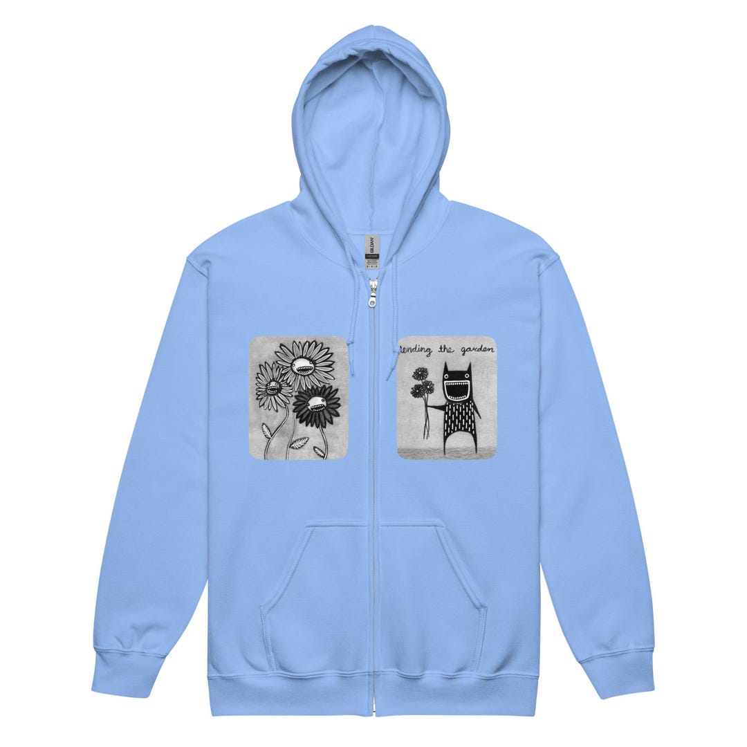 CLASSIC ZIPPER HOODIE Monster Folk Art Alien Sweater Jumper Gothic ...