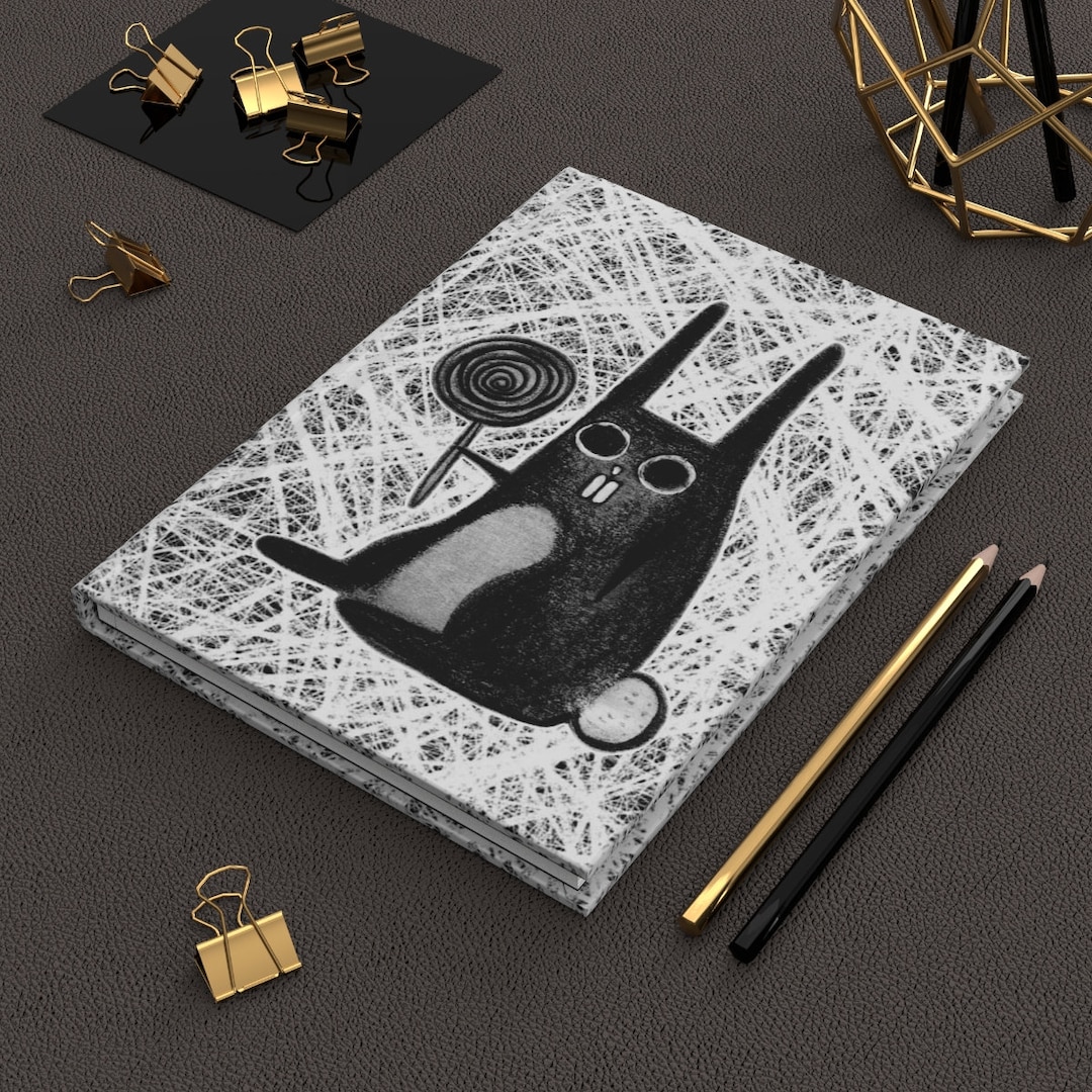 HARDCOVER JOURNAL Weird Rabbit Lollipop Housewarming Notebook Office ...
