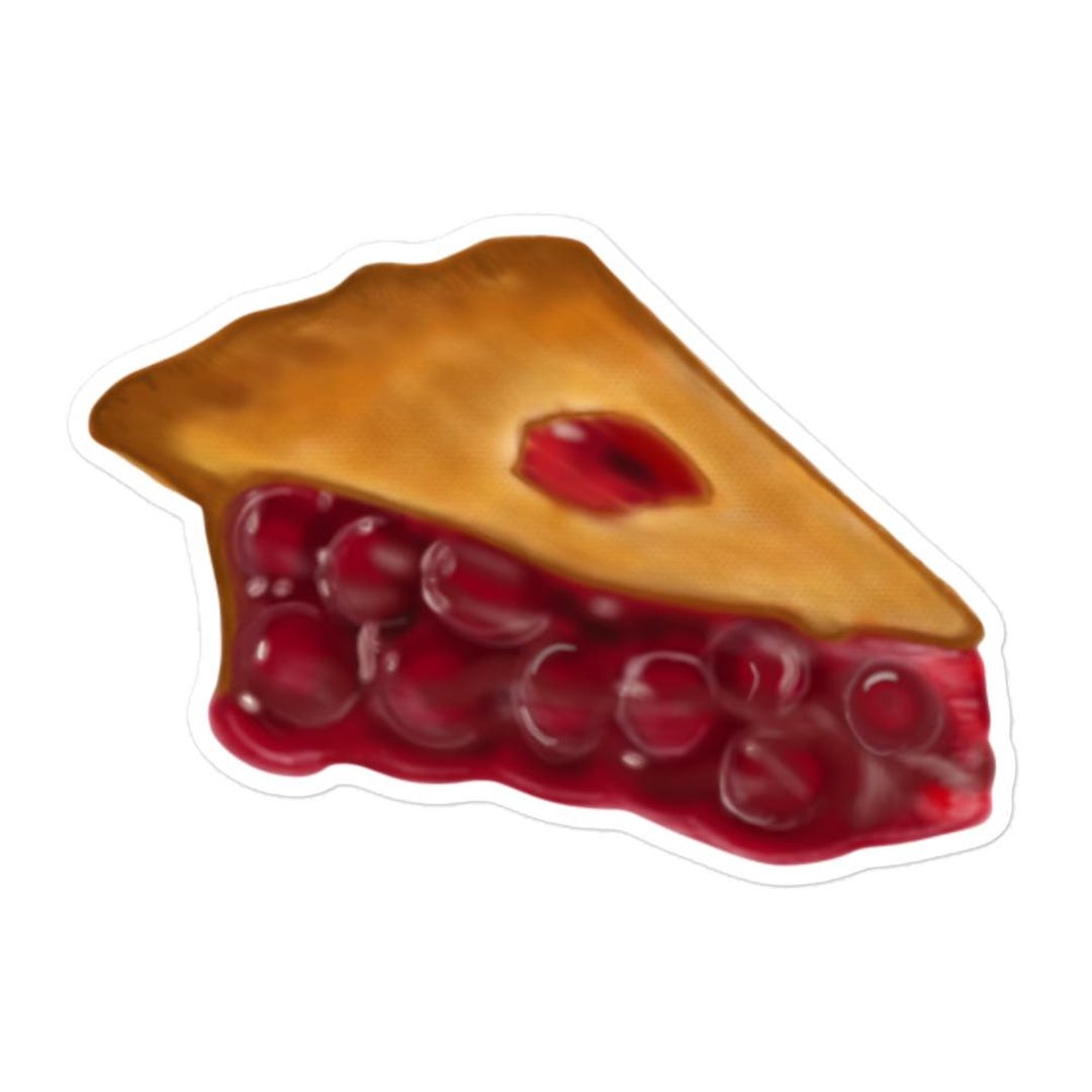VINYL STICKER Cherry Pie Baking Classic Cooking Cottagecore Bakery Folk ...