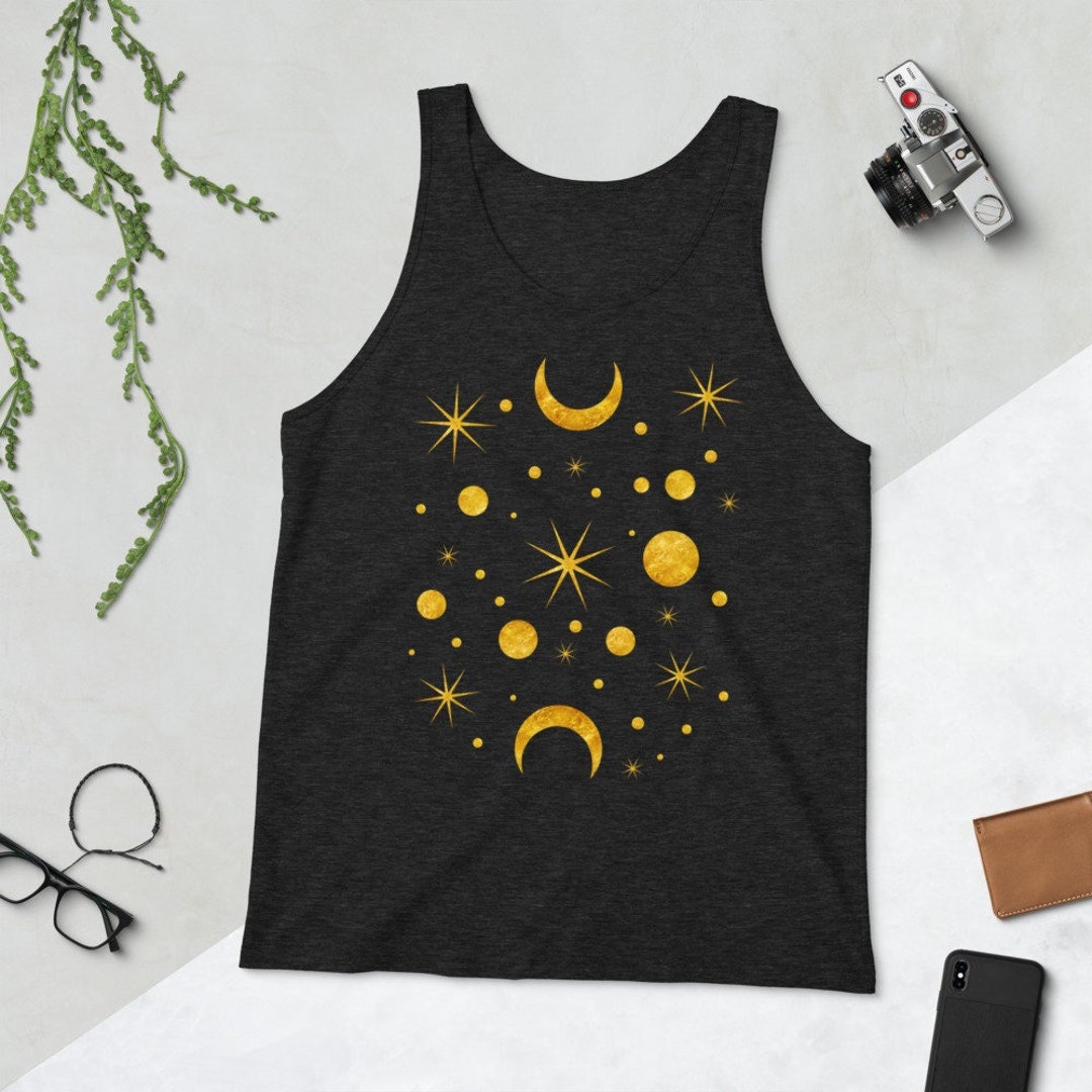 TANK TOP Stars and Moon Galactic Festival Wear Yoga Tank Gym Workout ...
