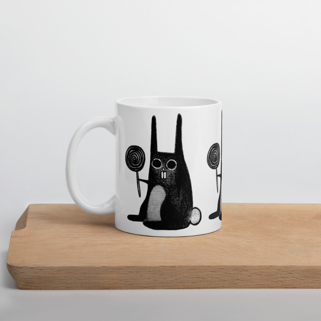 COFFEE MUG Weird Rabbit Funny Weirdcore Bunny Monster Folk Art ...