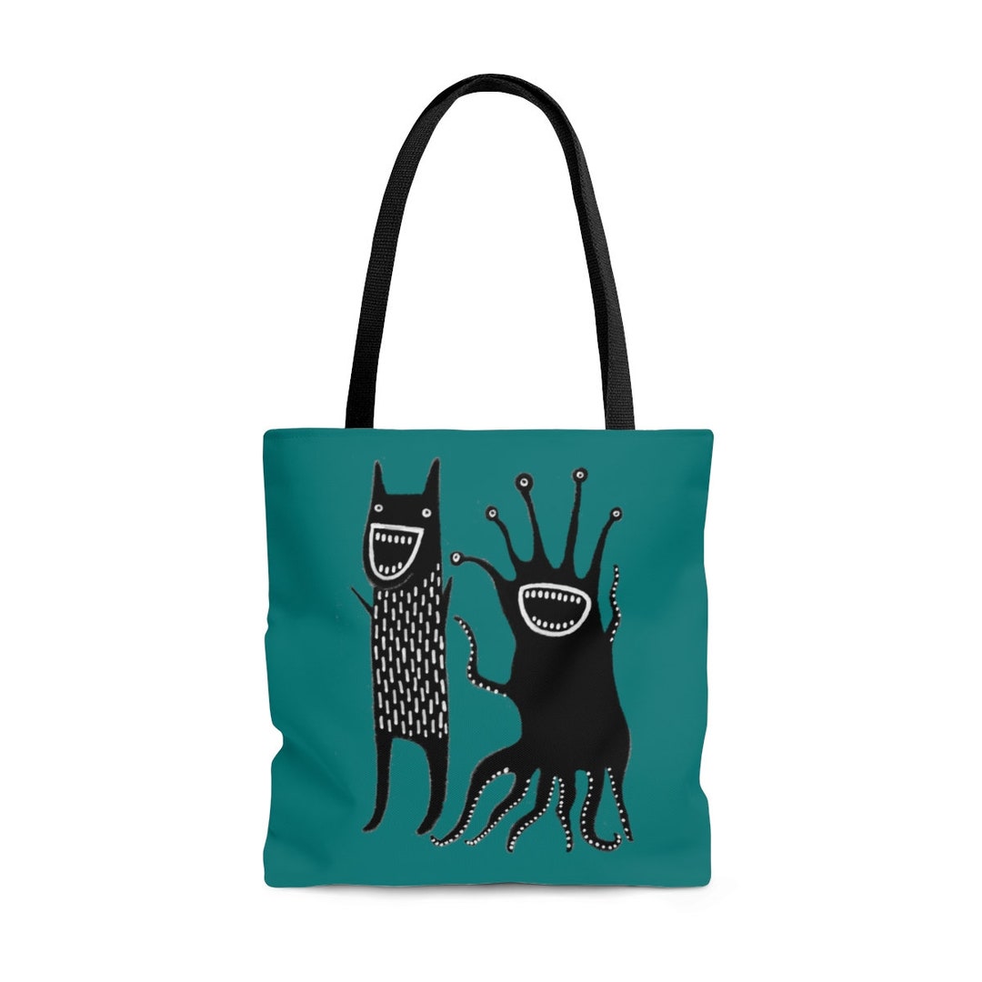 TOTE BAG Monsters Goblincore Folk Art Birthday Gifts Housewarming ...
