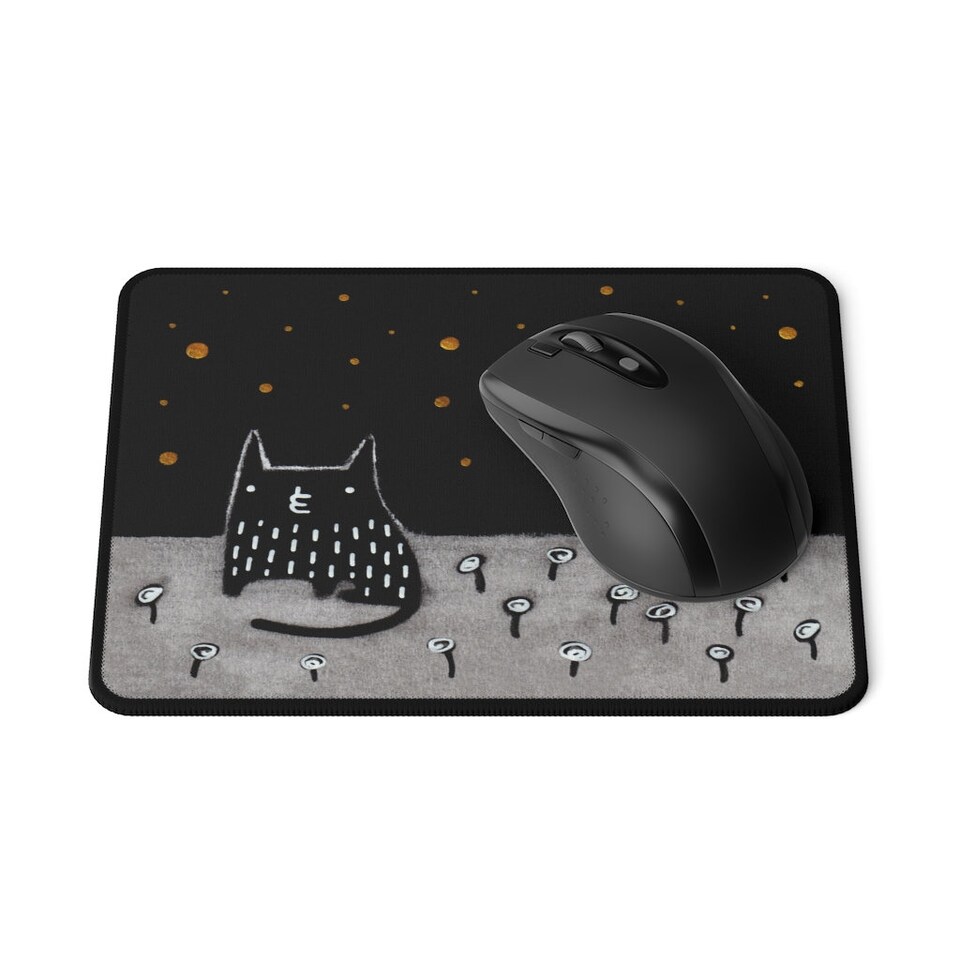 MOUSE PAD Non-Slip Black Cat Moon Mouse Pad sold by Prey Nonpolitical ...