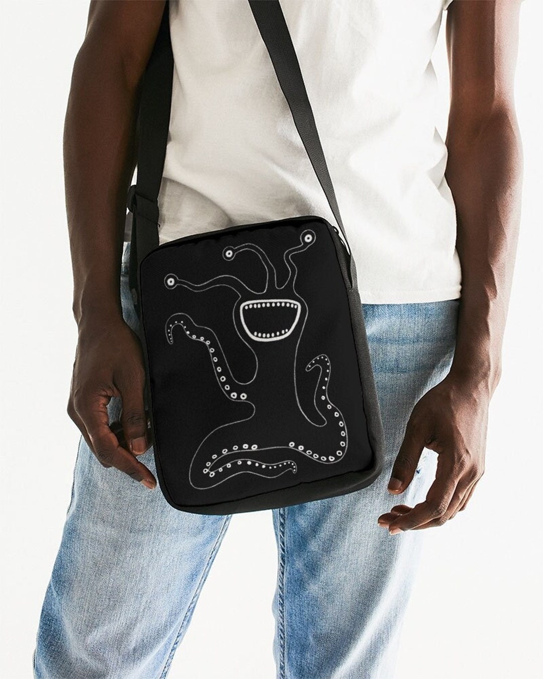 MESSENGER BAG Tentacle Monster Eyeball Alien Sci Fi Folk Art Gothic ...