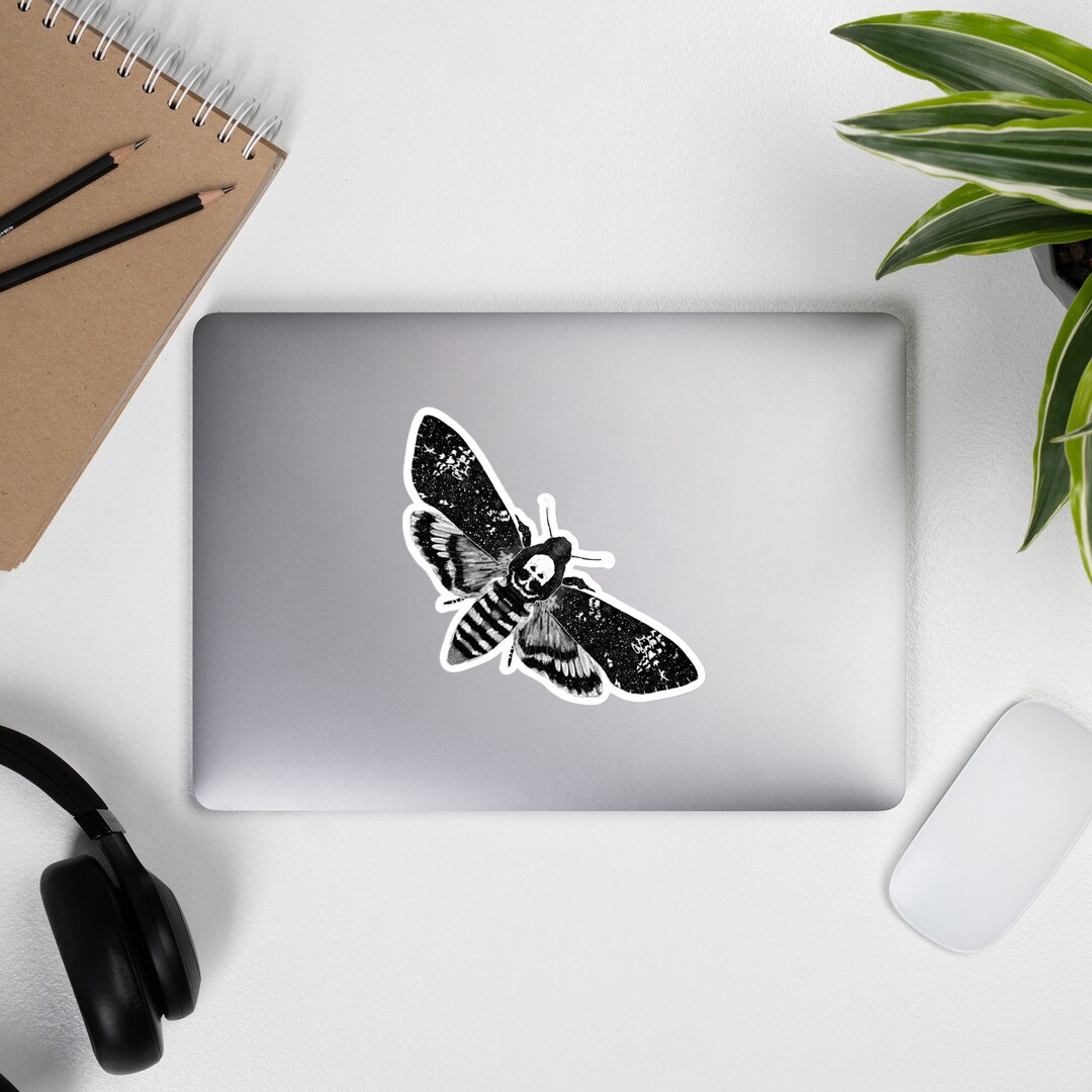 VINYL STICKER Moth Folk Art Dark Academia Collectible Gothic Punk Emo ...