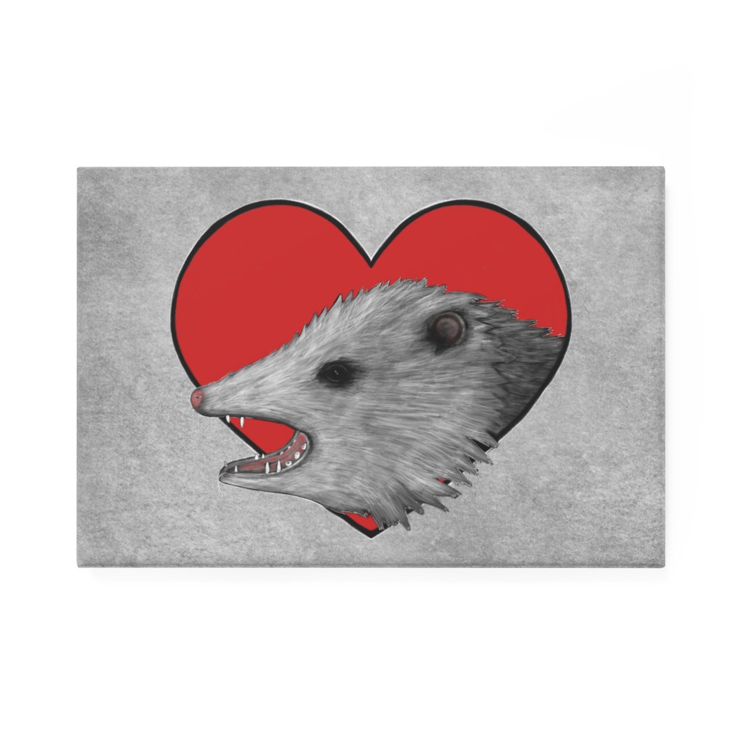 METAL FRIDGE MAGNET Possum Love Heart Goblincore Gothic Dark Academia ...