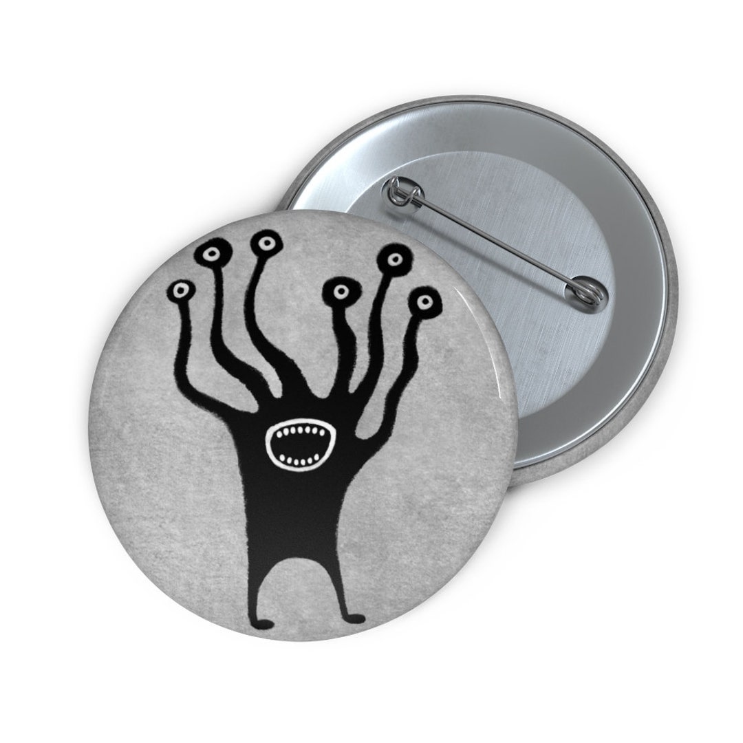 PINBACK BUTTON Monster Buttons Goblincore Gothic Folk Art Dark Academia ...