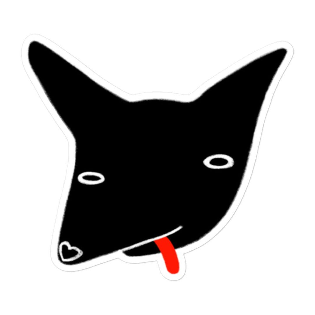 VINYL STICKER Black Dog Folk Art Laptop Stickers Water Bottle Car ...