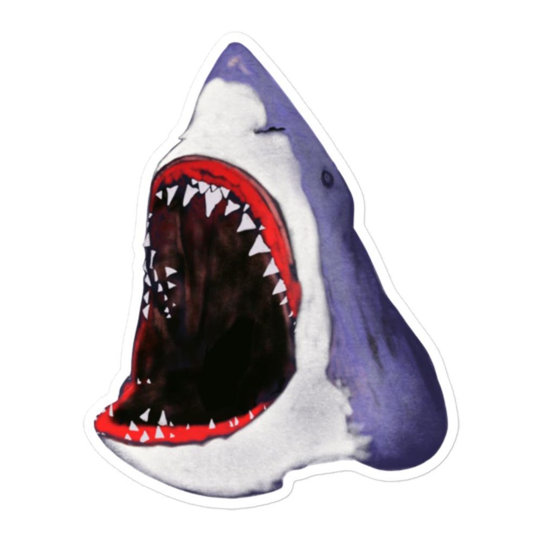 VINYL STICKER Shark Stickers Ocean Sea Art Weirdcore Birthday Animal ...