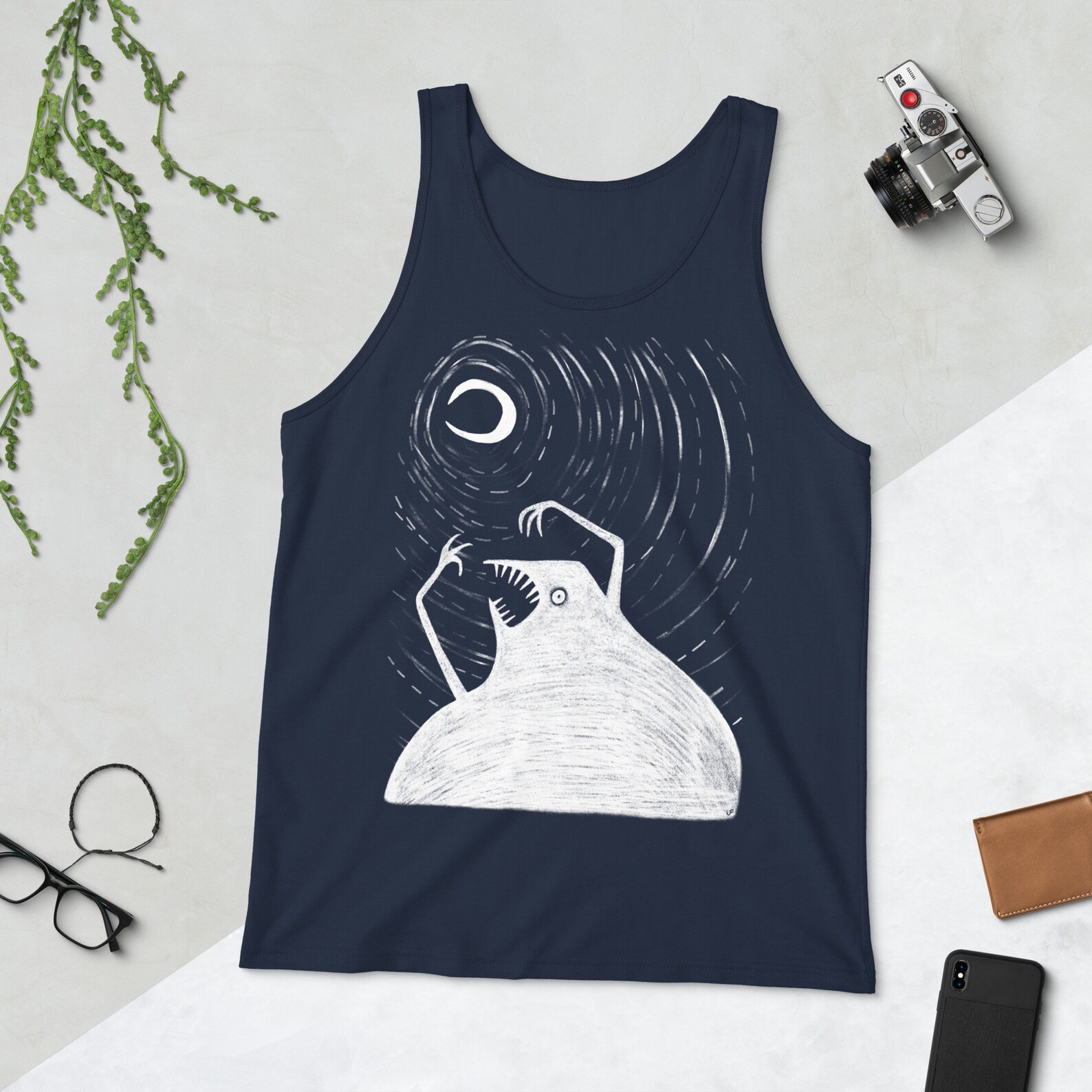 TANK TOP Monster Moon Summer Tops Yoga Wear Birthday Gift Weird Folk ...