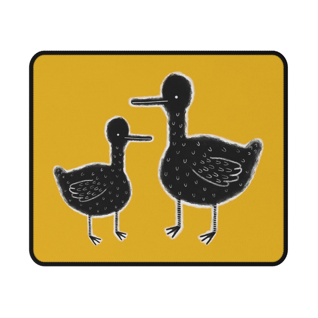 PREMIUM MOUSE PAD Odd Duck Folk Art Black Bird Goose Dark Academia ...