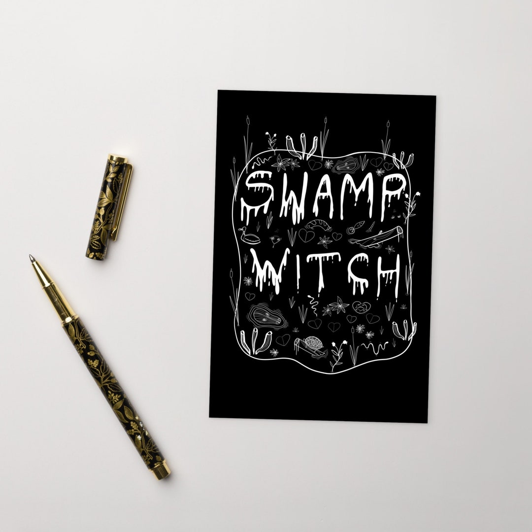 4x6 ART PRINT POSTCARD Swamp Witch Funny Gifts Goblincore Dark Academia ...