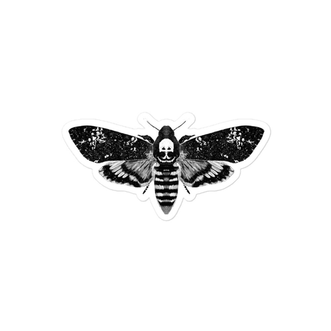 VINYL STICKER Moth Folk Art Dark Academia Collectible Gothic Punk Emo ...