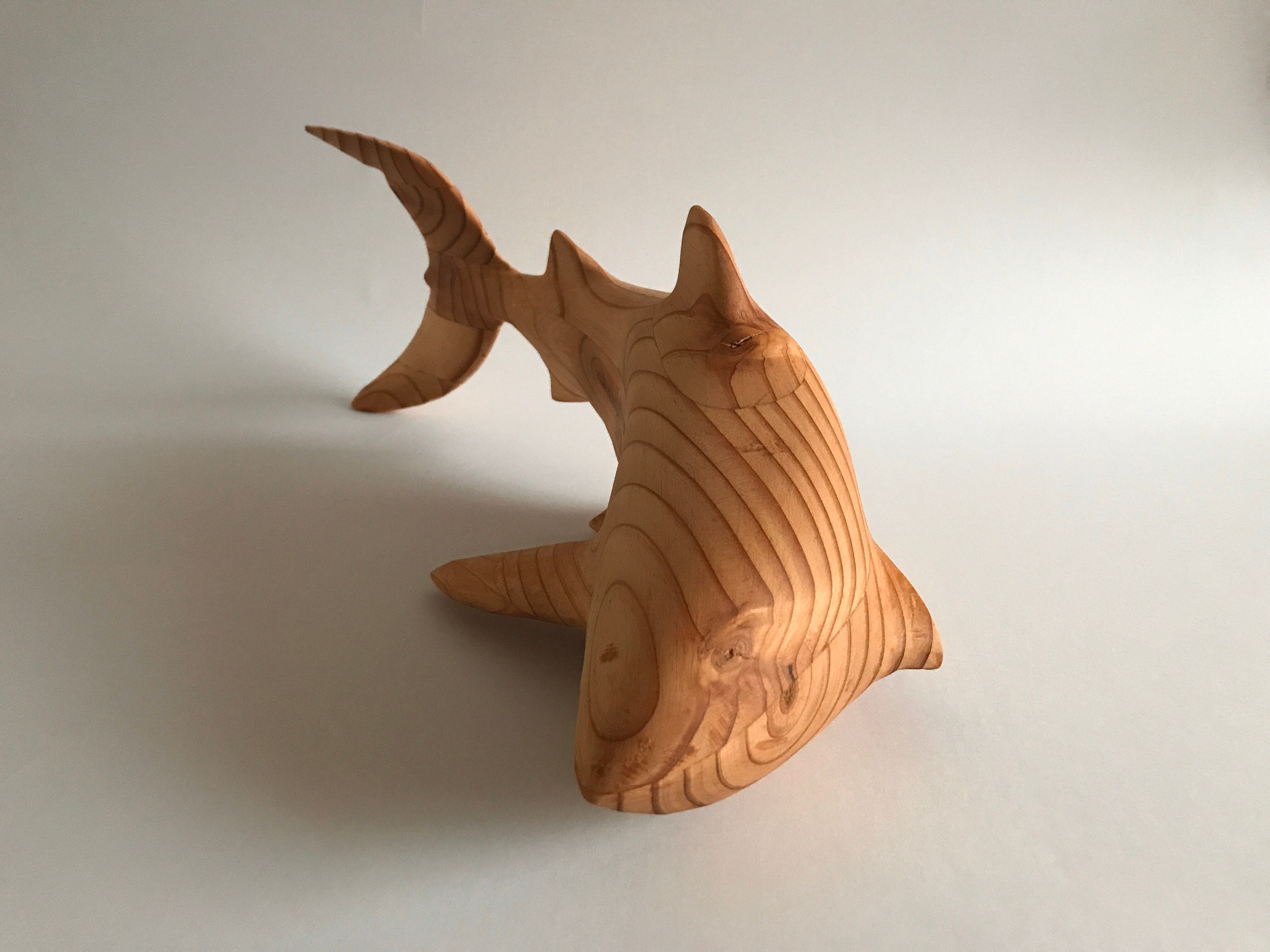 Hand-carved Original Wood Great White Shark WALL ART Coastal Art/decor ...
