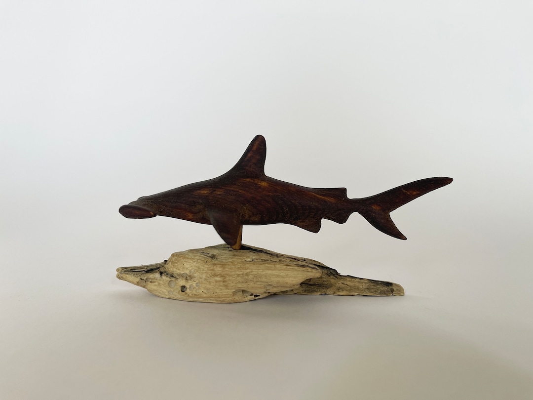 Hand-carved Original Wood (SMALL) Hammerhead Shark Coastal Art/decor ...