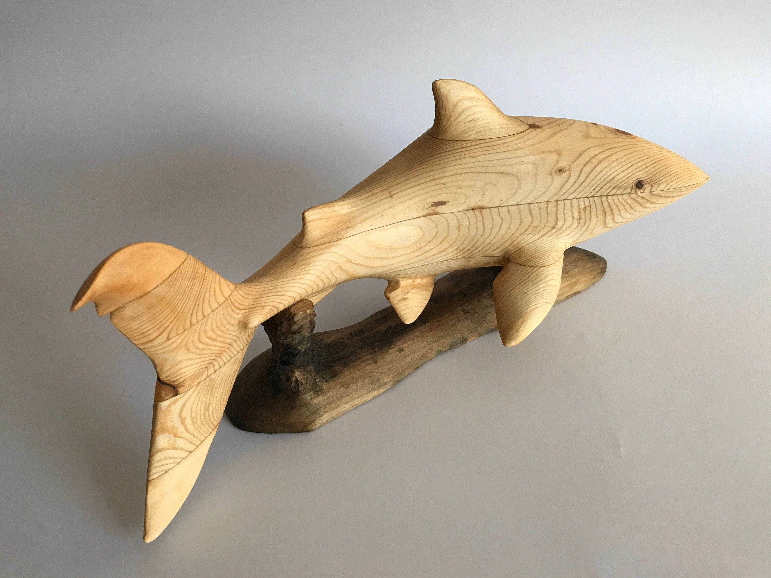 Hand-carved Original Wood Great White Shark Coastal Art/decor/sculpture ...