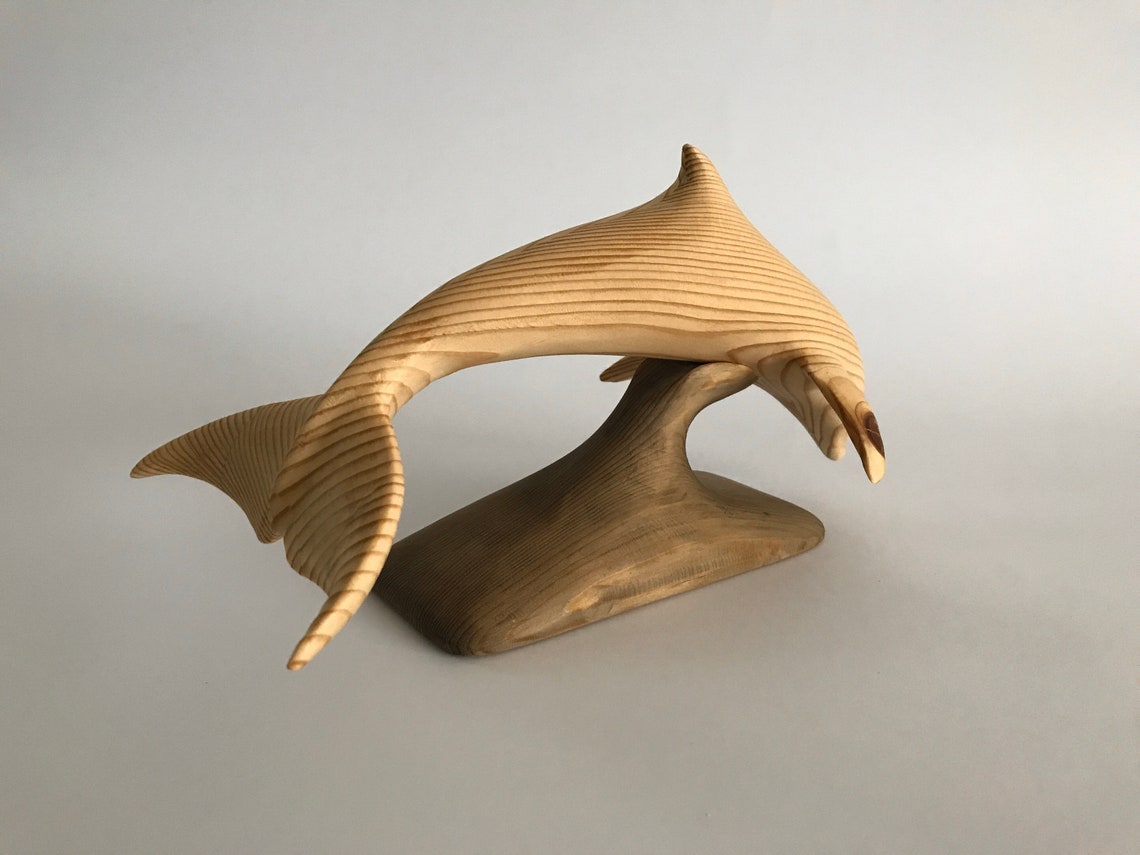 Hand-carved Original Wood Dolphin Coastal Art/decor/sculpture - Etsy