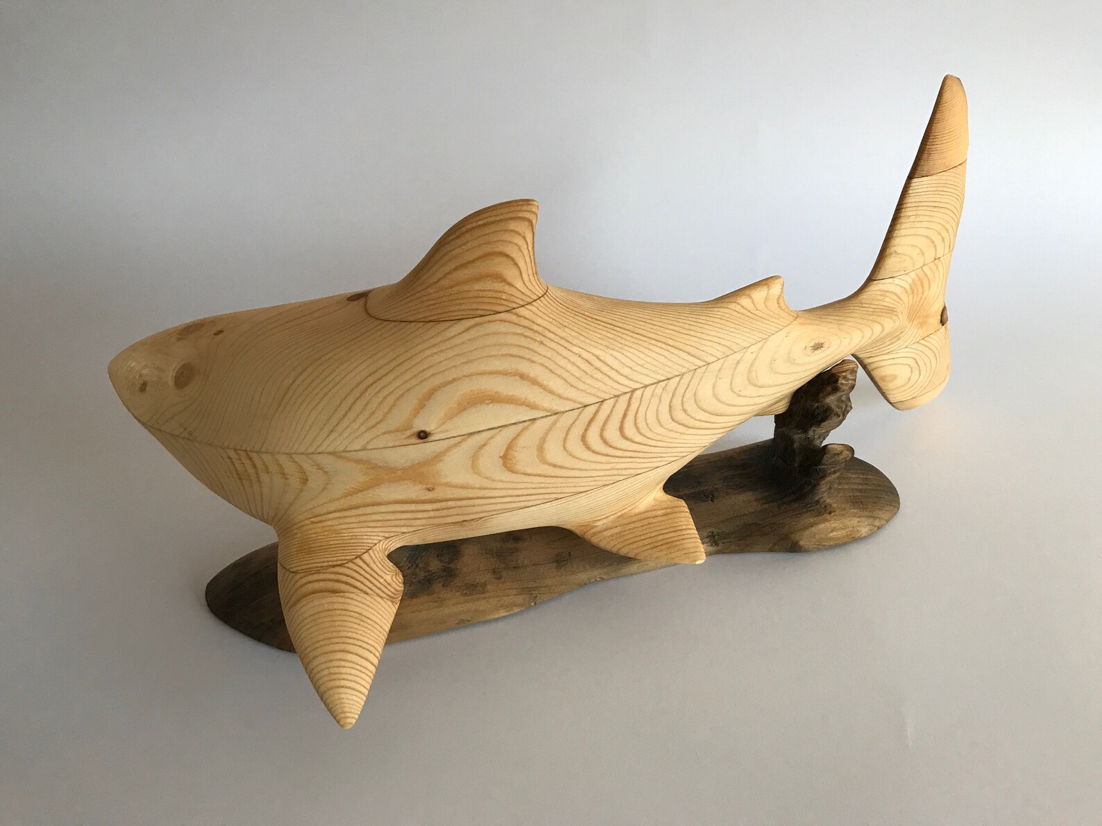 Hand-carved Original Wood Great White Shark Coastal Art/decor/sculpture ...