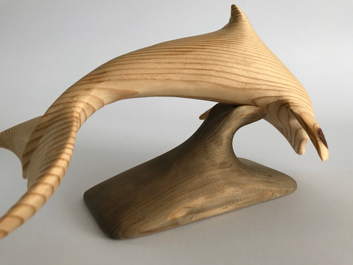 Hand-carved Original Wood Dolphin Coastal Art/decor/sculpture - Etsy