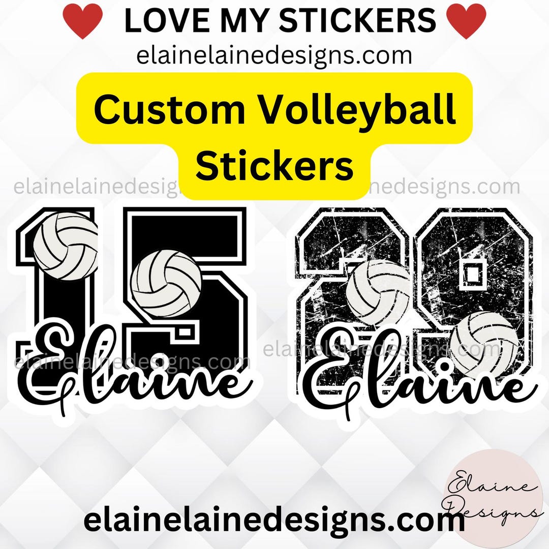 Volleyball Stickers, Custom Volleyball Sticker, Personalized Volleyball ...