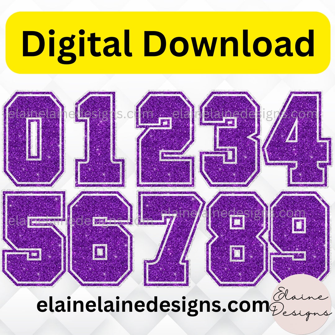 Glitter Numbers PNG, Varsity Numbers, Sports Numbers, Numbers Png ...