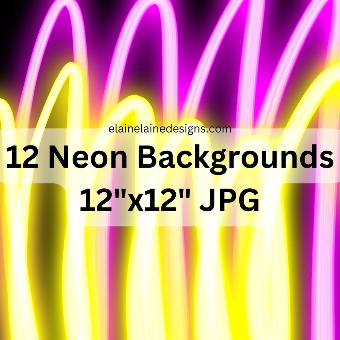 Neon Background, Glowing Background, Digital Paper, Neon Digital ...