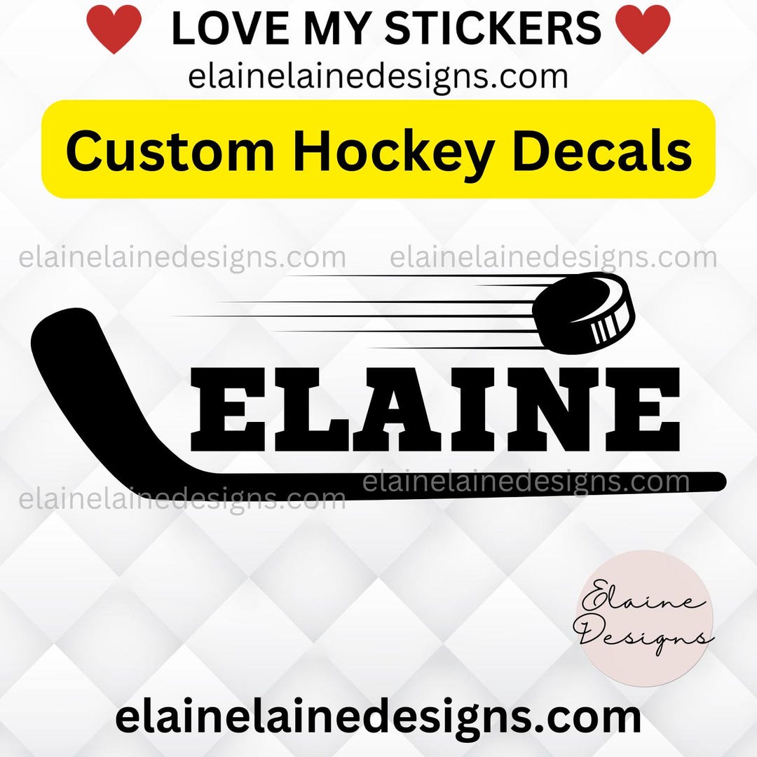 Hockey Stickers, Hockey Decals, Custom Hockey Sticker, Personalized ...
