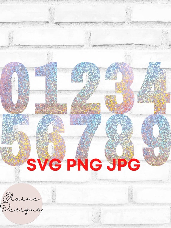 Rainbow Sparkle Numbers Rainbow Glitter Numbers Rainbow | Etsy