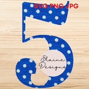 Blue Polka Dot Numbers Blue and White Dots Numbers Wedding Table ...