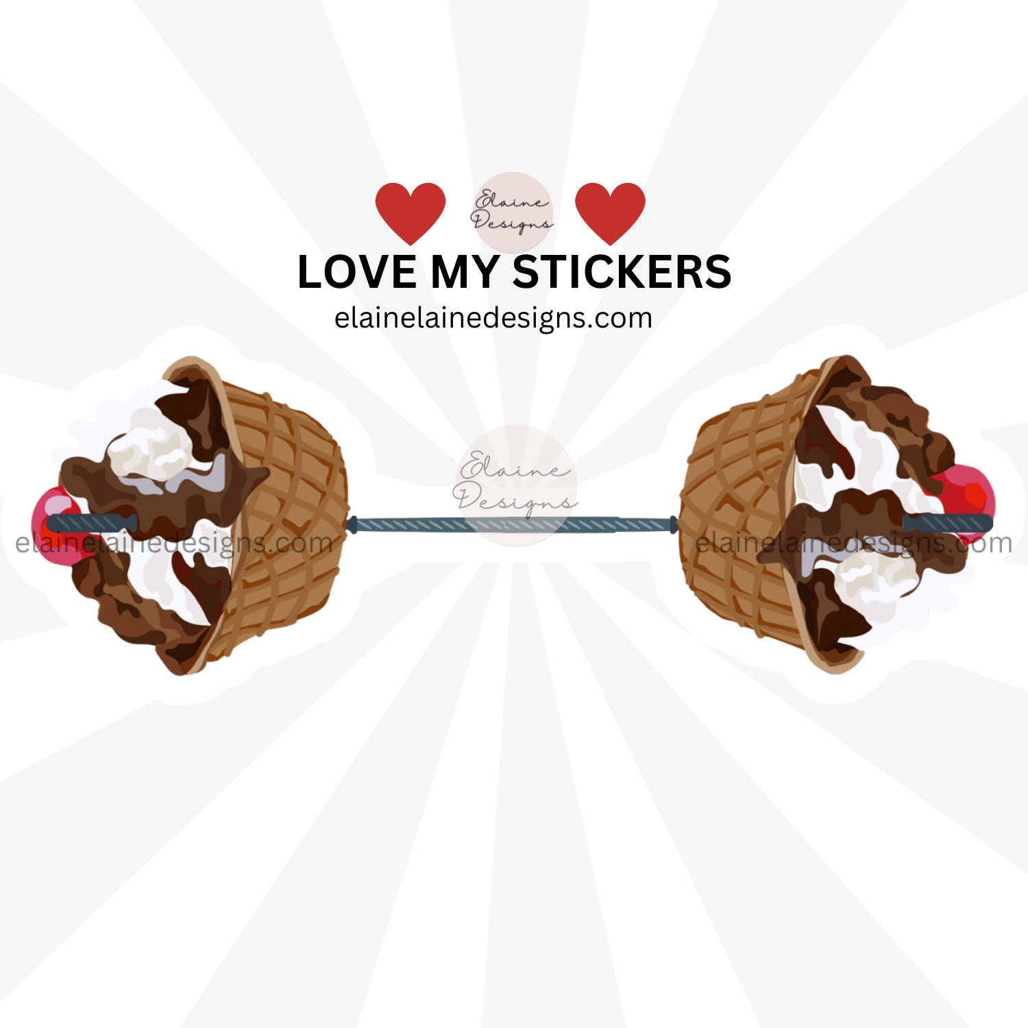 Barbell Sticker, Icecream Barbell Sticker, Food Barbell Sticker ...