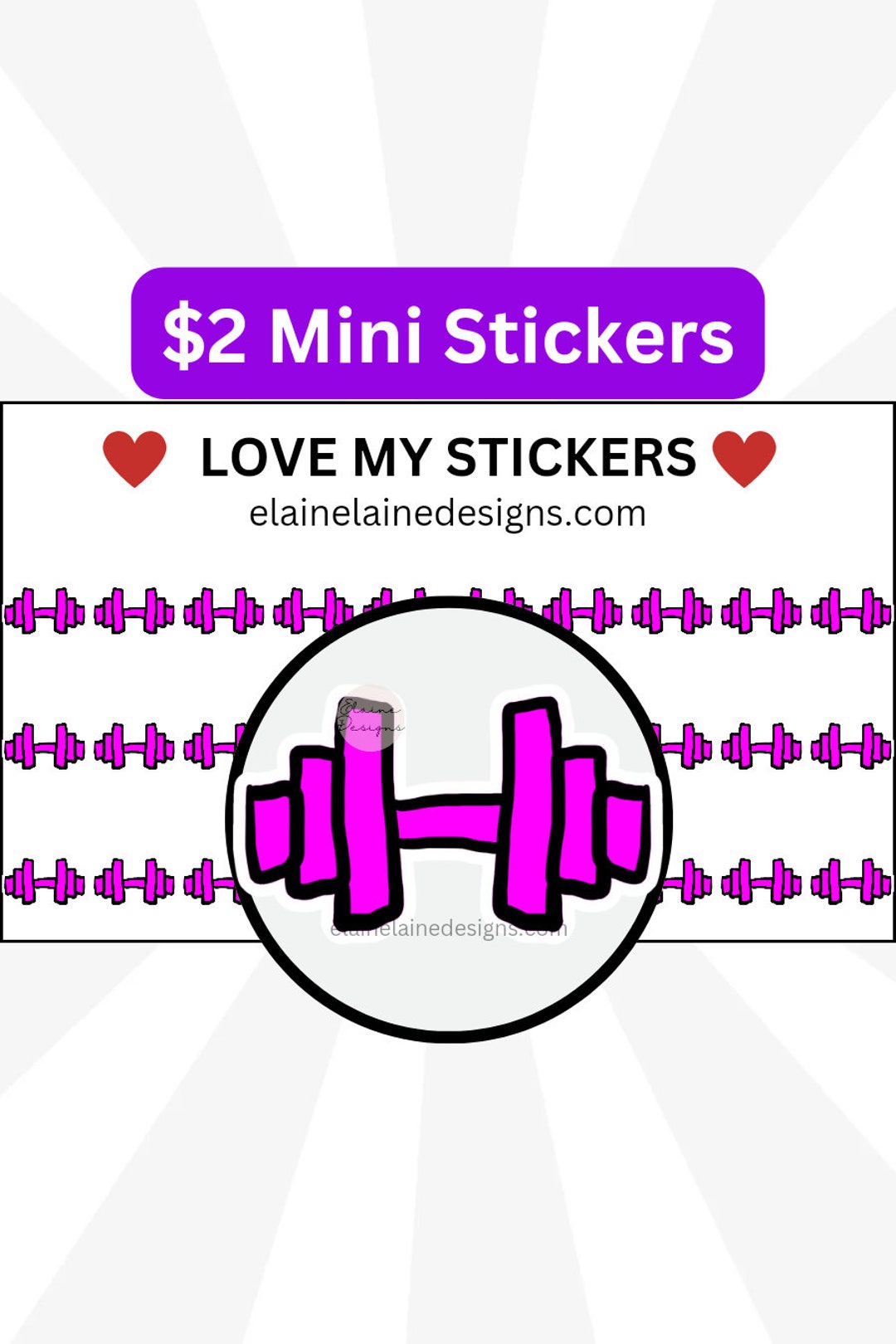 Weights Planner Sticker, Dumbbell Stickers, Barbell Icon Sticker ...