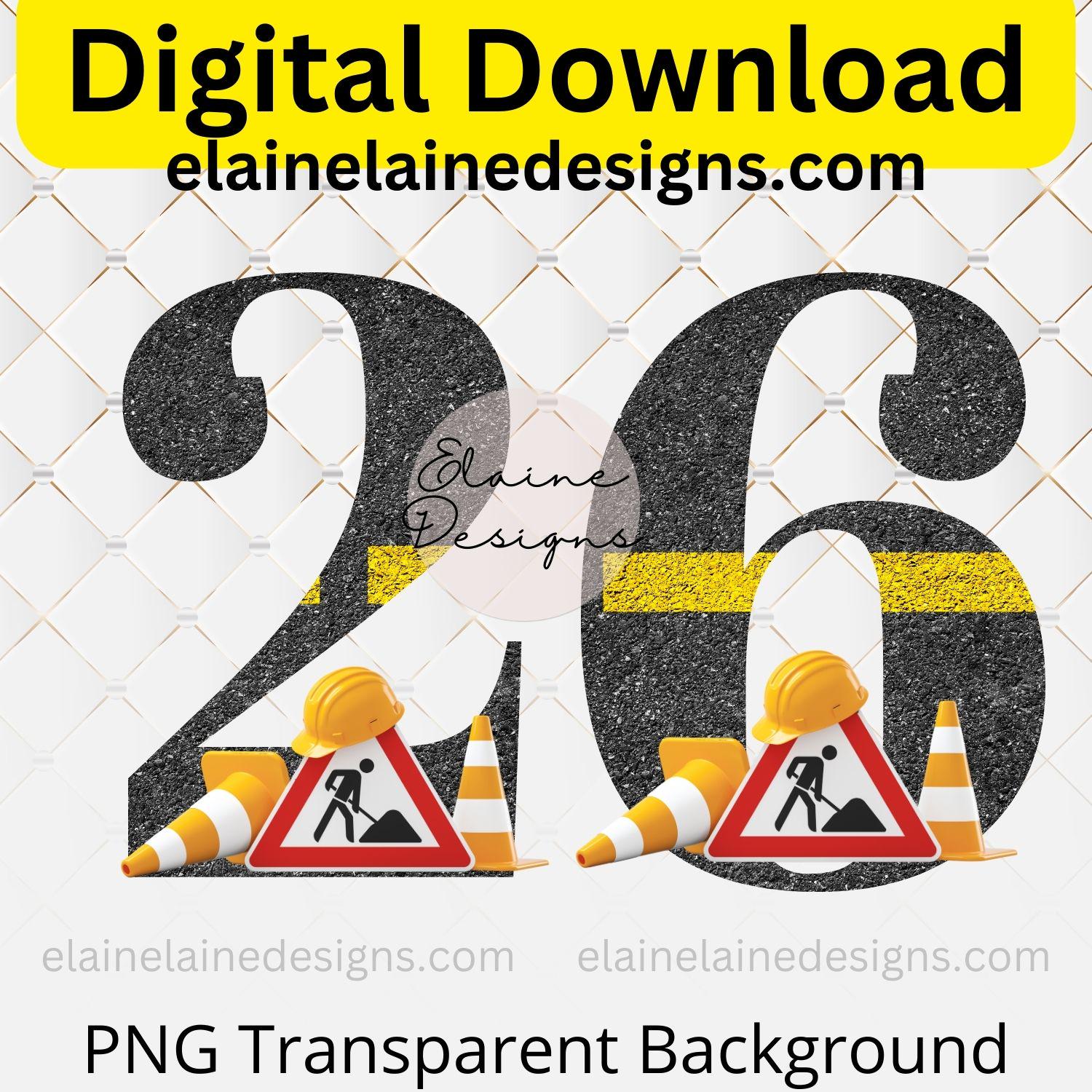 Construction Numbers, Construction Font, Warning Numbers, Construction ...