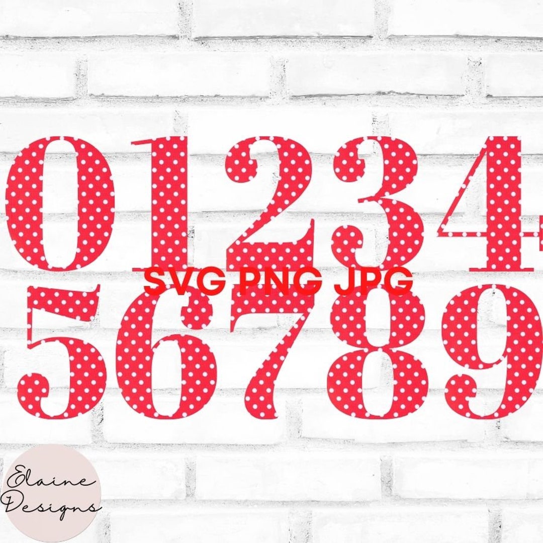 Pink Polka Dot Numbers Pink and White Dots Numbers Wedding Table ...