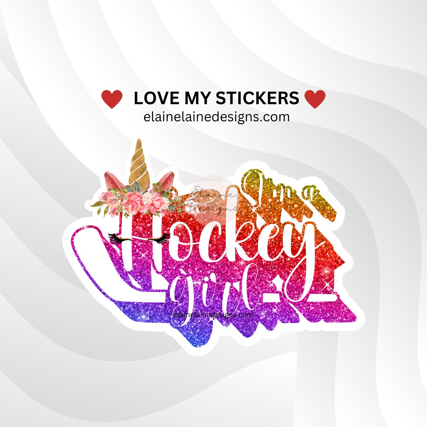 Hockey Sticker, Girls Play Hockey, Girls Hockey Sticker, I'm a Hockey ...