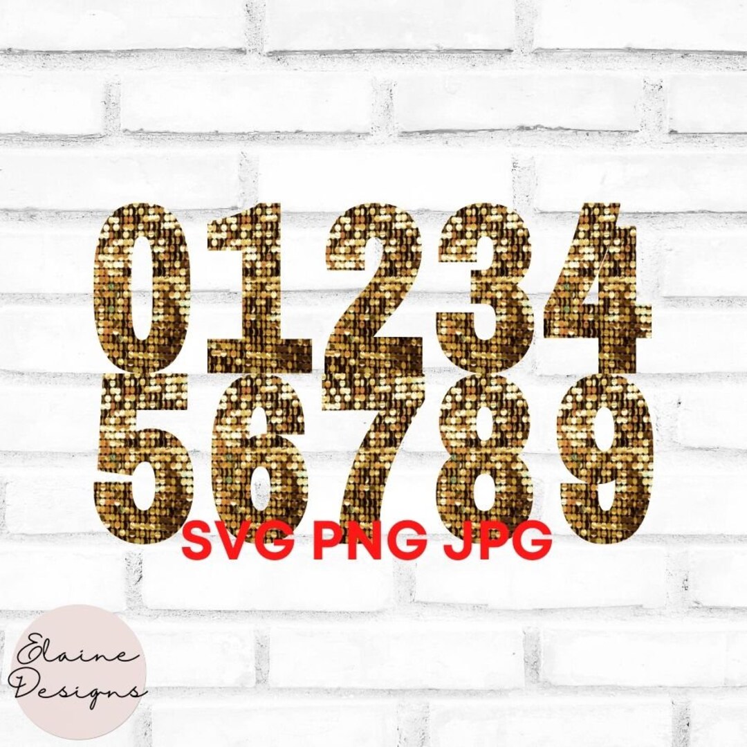 Gold Numbers, Glitter Numbers, Gold Sequin Numbers, Golden Age ...